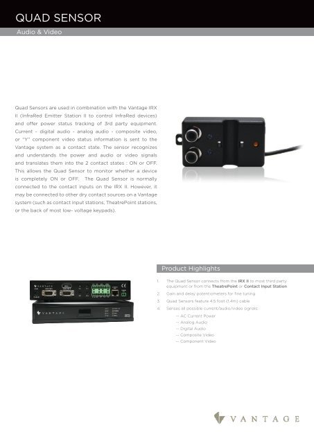 QuAd sensor - Vantage