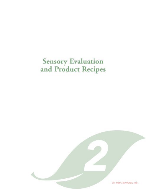 Sensory Evaluation and Product Recipes - Phase 2 Carb Controller