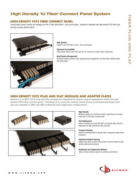 High Density 1U Fiber Connect Panel System - Siemon