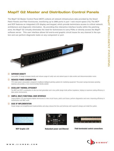 MapIT G2 Master and Distribution Control Panels - Siemon