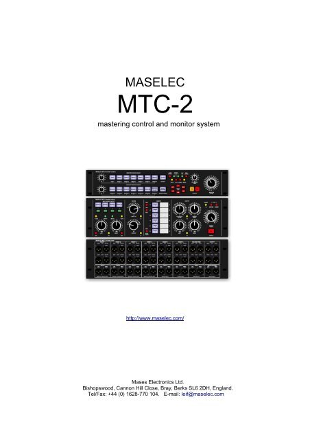 MTC-2 installation guide - Maselec