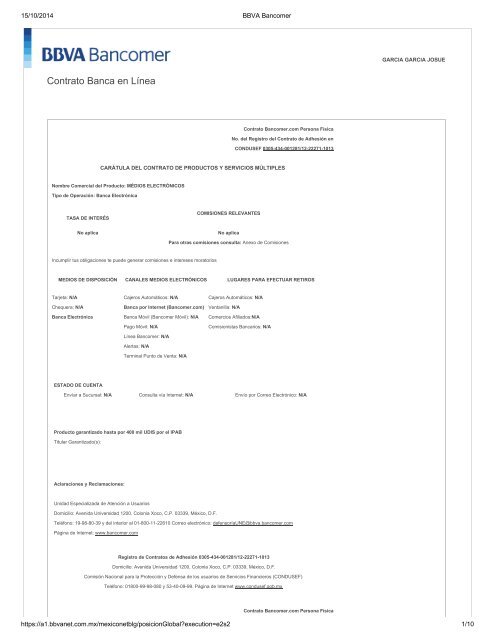 Contrato Banca en Línea