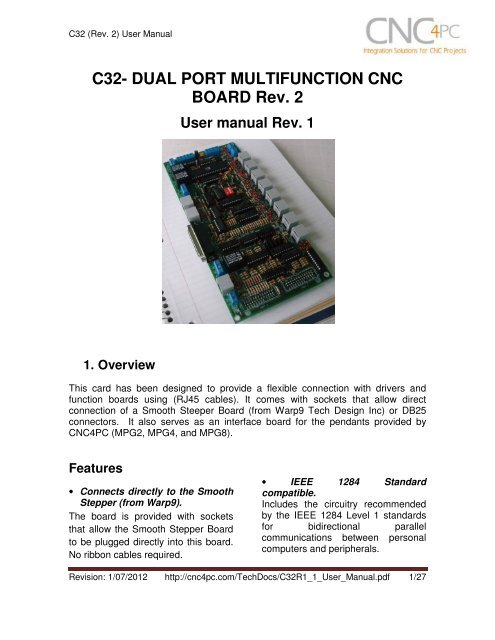 C32- DUAL PORT MULTIFUNCTION CNC BOARD Rev. 2 - CNC4PC