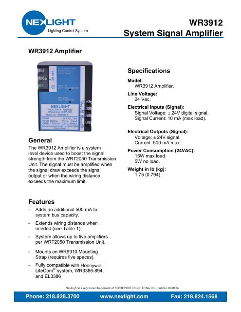 WR3912 System Signal Amplifier - NexLight