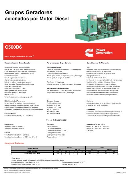 C500 D6 - Cummins Power Generation