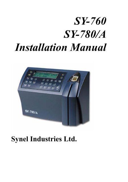 SY-760 SY-780/A Installation Manual - Synel USA