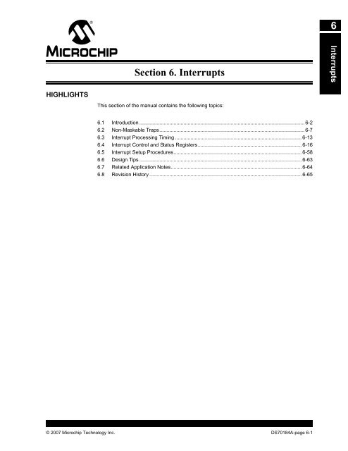 dsPIC33F Family Reference Manual - Section 6. Interrupts