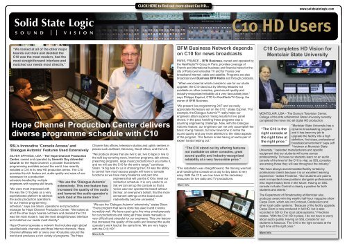 C10 HD Users - Solid State Logic