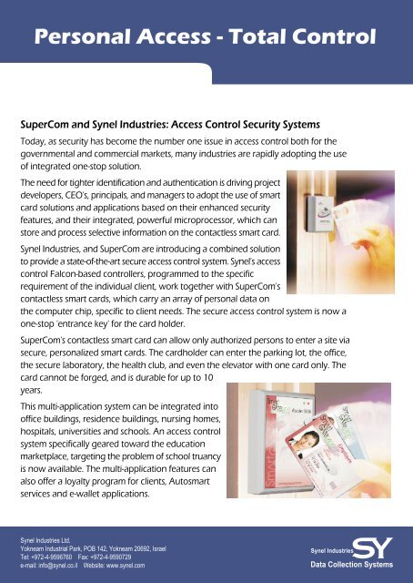 Personal Access - Total Control - Synel