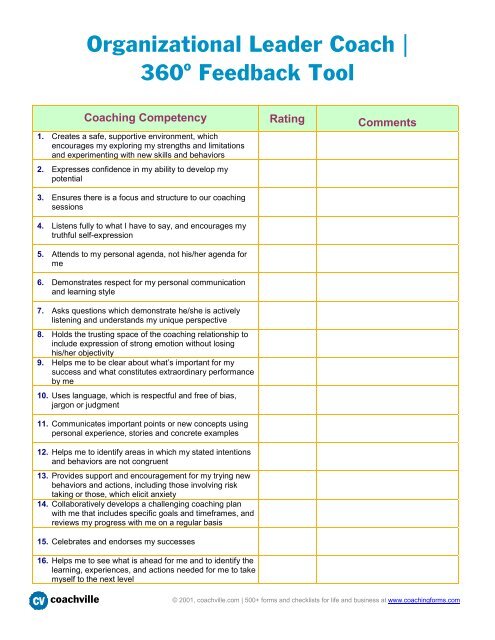 Organizational Leader Coach l 360 Feedback Tool - CoachVille