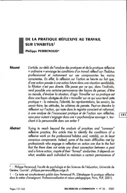 PERRENOUD De la pratique reflexive au travail sur l'habitus.pdf