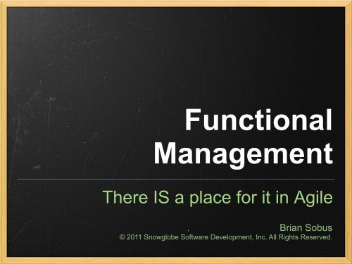 Functional Management - Agile Alliance