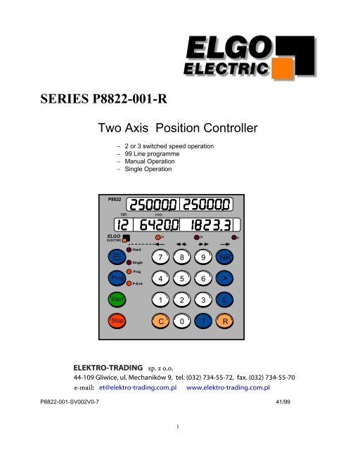 SERIES P8822-001-R - Elektro-Trading sp. z oo