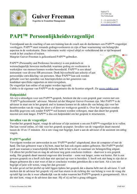 PAPI-coachingsgesprek - Guiver Freeman