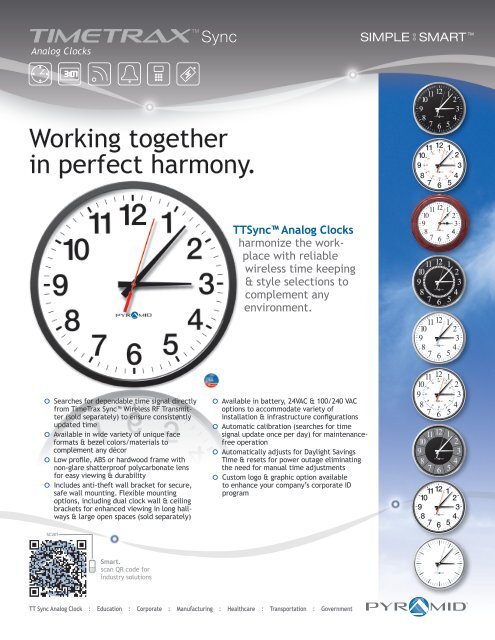 TimeTrax Sync Wireless Analog Clocks - Pyramid Technologies TimeTrax Sync Wireless Analog Clocks - Pyramid Technologies