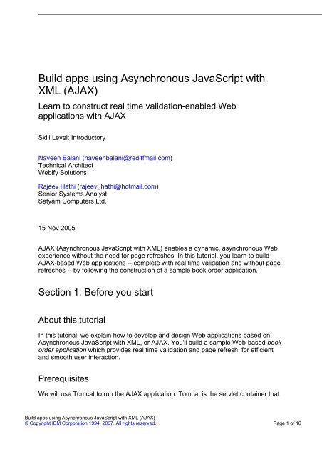 Build Apps Using Asynchronous Javascript With Xml Ajax Pdf