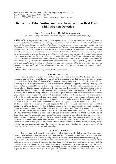 Reduce The False Positive And False Negative From Real Traffic With Intrusion Detection