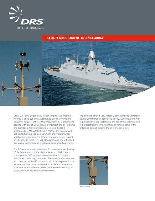 ZA-4501 Shipboard Direction Finding (DF) Antenna Array ZA-4501 Shipboard Direction Finding (DF) Antenna Array