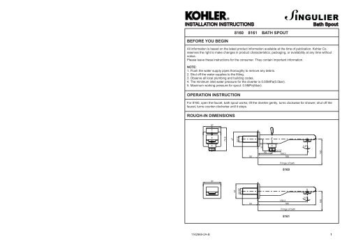Dimensions and Measurements - Kohler