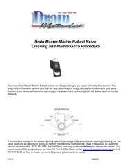 Product Data Sheet for Drain Master Valves