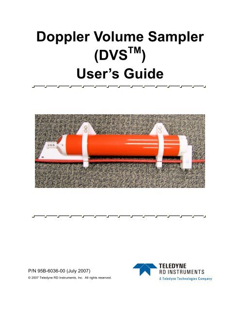 Doppler Volume Sampler (DVS) User's Guide