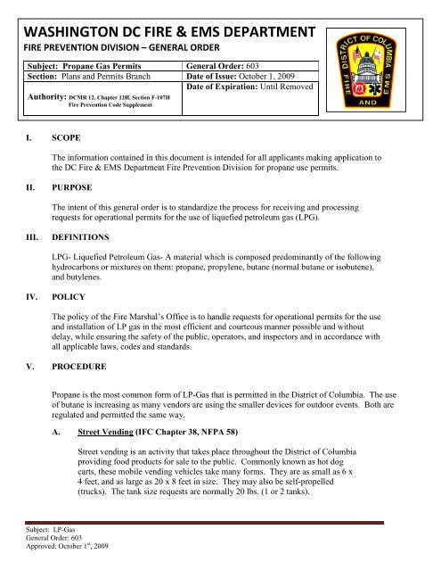 LP-Gas Propane Permits Requirements - fems