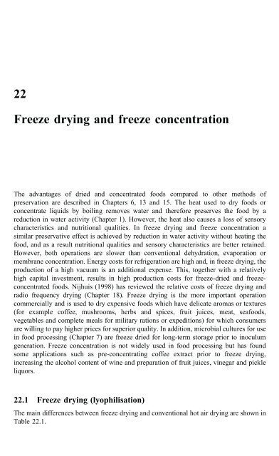 22 Freeze drying and freeze concentration