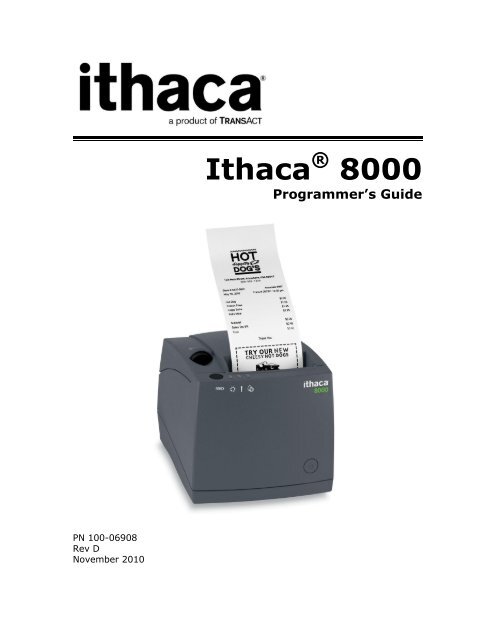Ithaca 8000 Programmer's Guide - TransAct