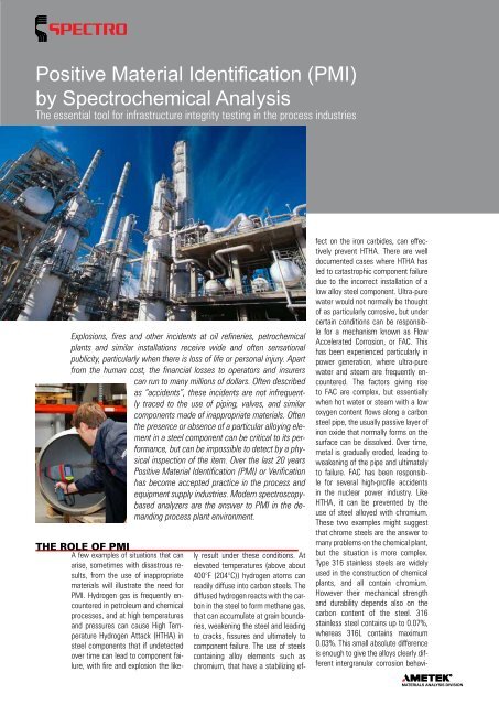 Positive Material Identification (PMI) by ... - DigitalRefining