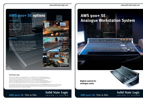 AWS 900+ SE Analogue Workstation System - Duncan Pro Audio