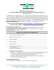 permit application form to create or amend a water distribution system