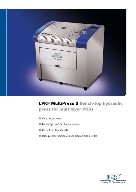 LPKF MultiPress S Bench-top hydraulic press for multilayer PCBs