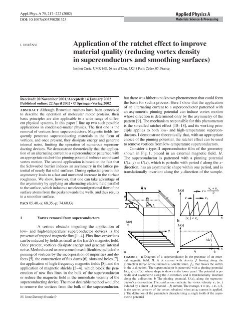 Application of the ratchet effect to improve material quality (reducing ...
