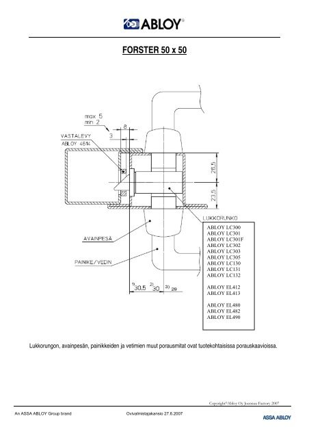 FORSTER 50 x 50 ABLOY LC3