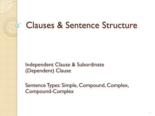 Sentence Clause Structure