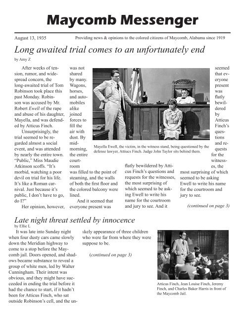 To Kill A Mockingbird Newspaper Project