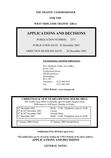 A&D 2371 - 5th December 2003