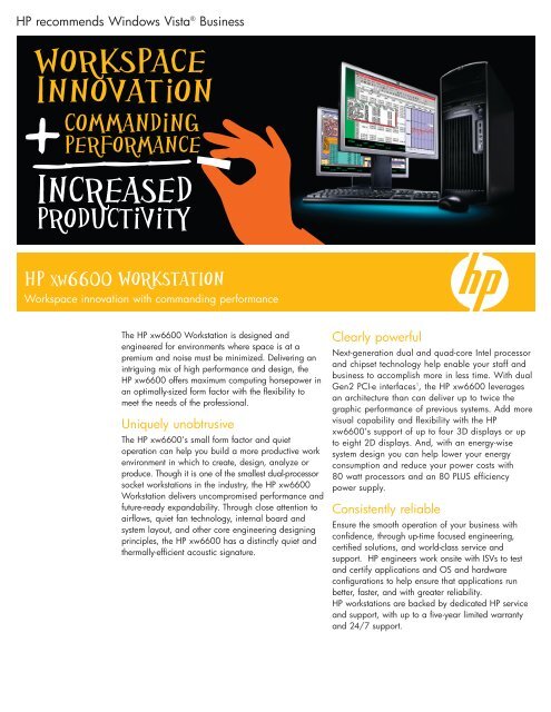 HP XW6600 WORKSTATION