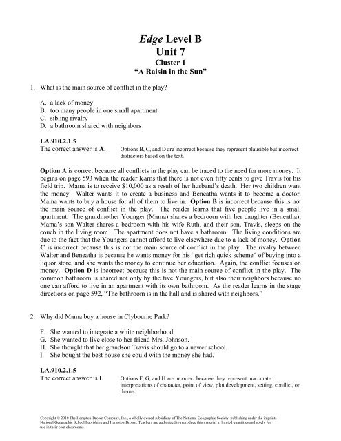 Edge Level B Unit 7 - Division of Language Arts/Reading