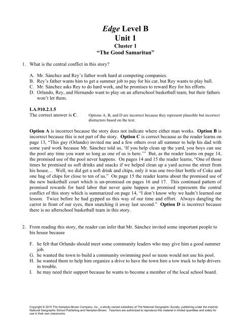 Edge Level B - Division of Language Arts/Reading