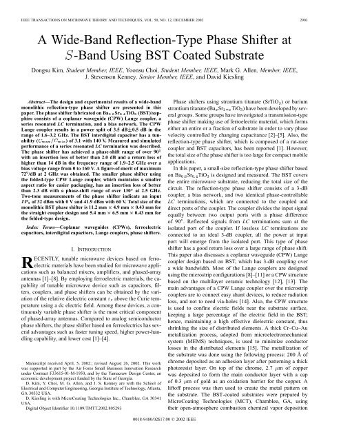 A wide-band reflection-type phase shifter at S-band using BST ...