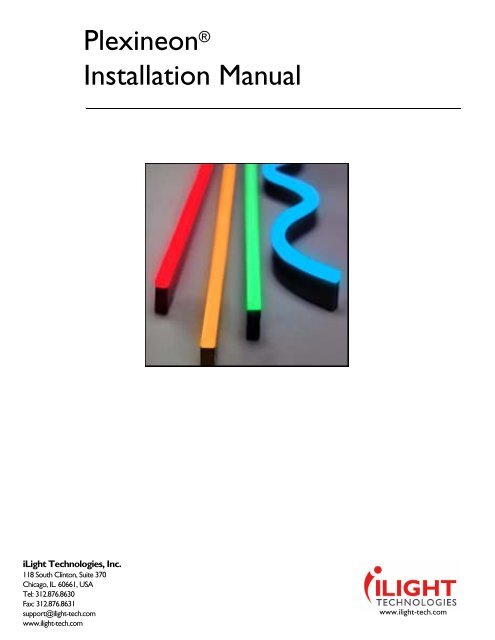 PlexineonÂ® Installation Manual - iLight Technologies