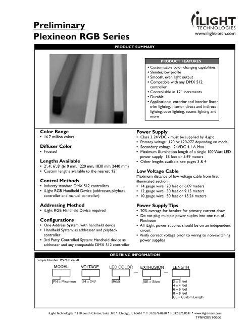 Preliminary Plexineon RGB Series - iLight Technologies