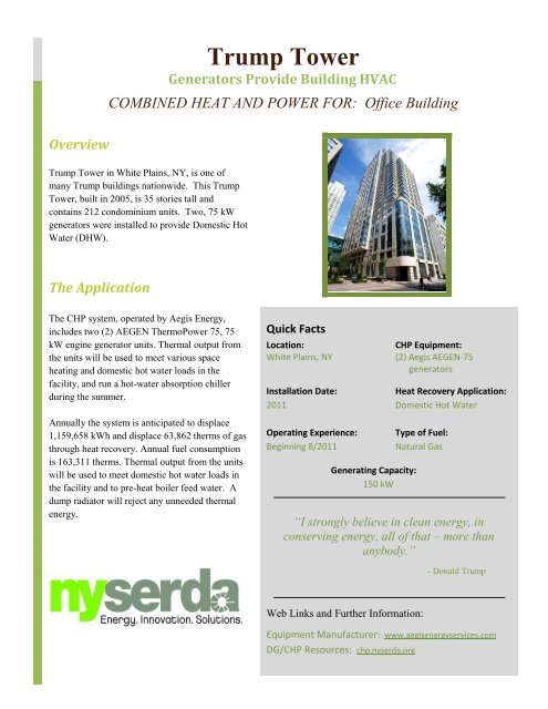 Trump Tower Fact Sheet.pdf - CDH Energy Corp.