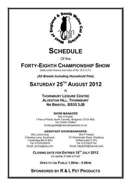 SCHEDULE - Siamese Cat Breeder