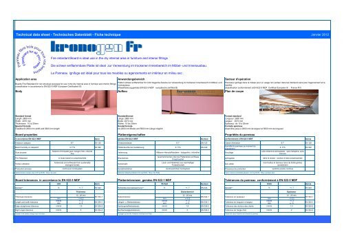 Télécharger la fiche technique - Kronospan