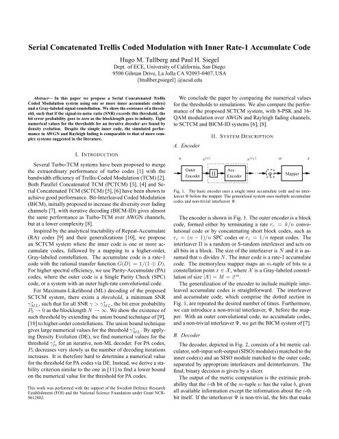 Serial Concatenated Trellis Coded Modulation With Star Ucsd