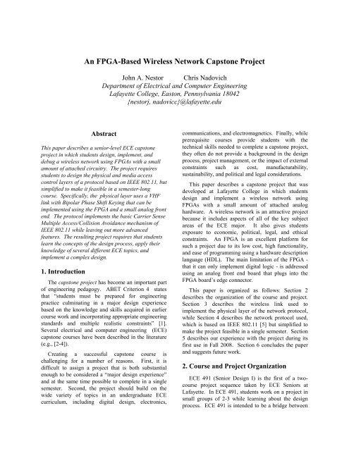 An Fpga Based Wireless Network Capstone Project Citeseerx 2015