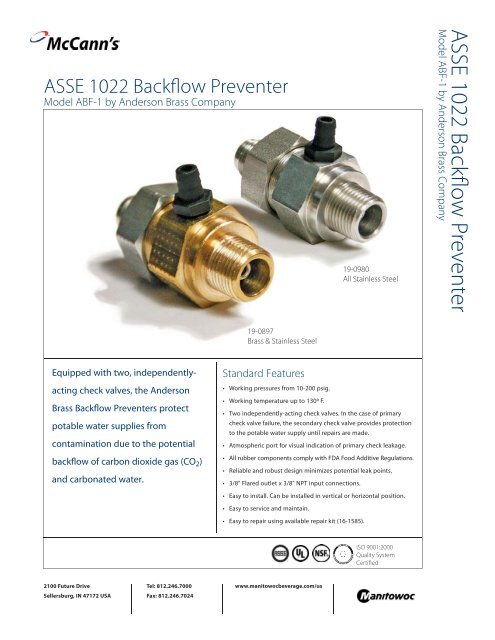 McCann's Backflow Preventers - Manitowocfsusa.com