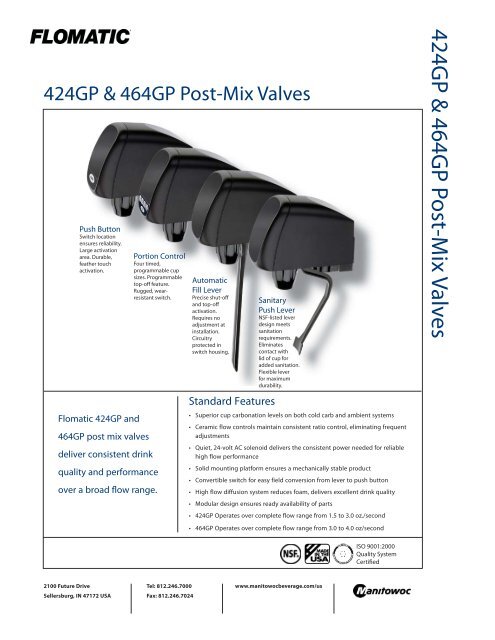 Flomatic 424GP & 464GP Post Mix Valves - Manitowocfsusa.com